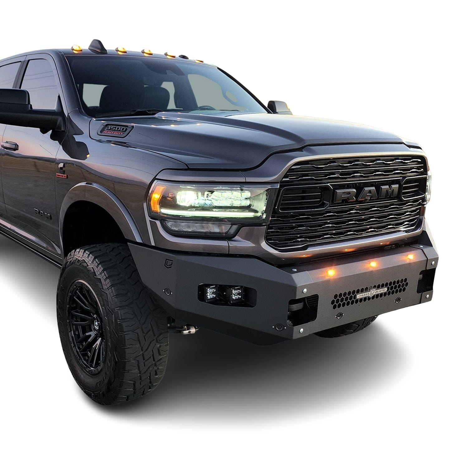 Diesel Front Bumpers Barricade HD Stubby Front Bumper With Winch Mount